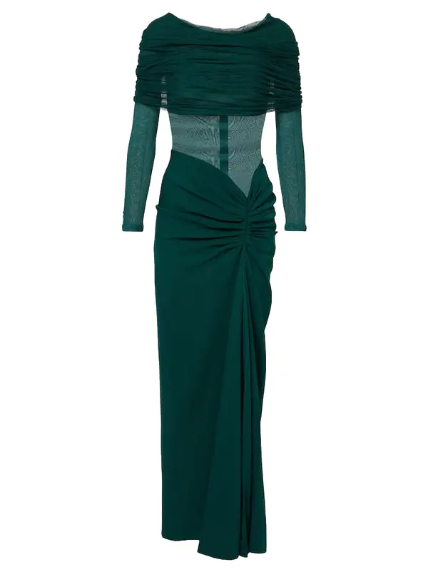 Christopher Esber Sonora Ruched Maxi Dress - Green