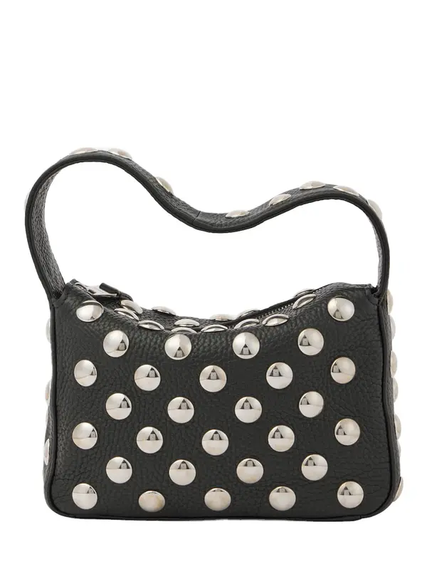 Khaite Elena Small Studded Leather Shoulder Bag - Black