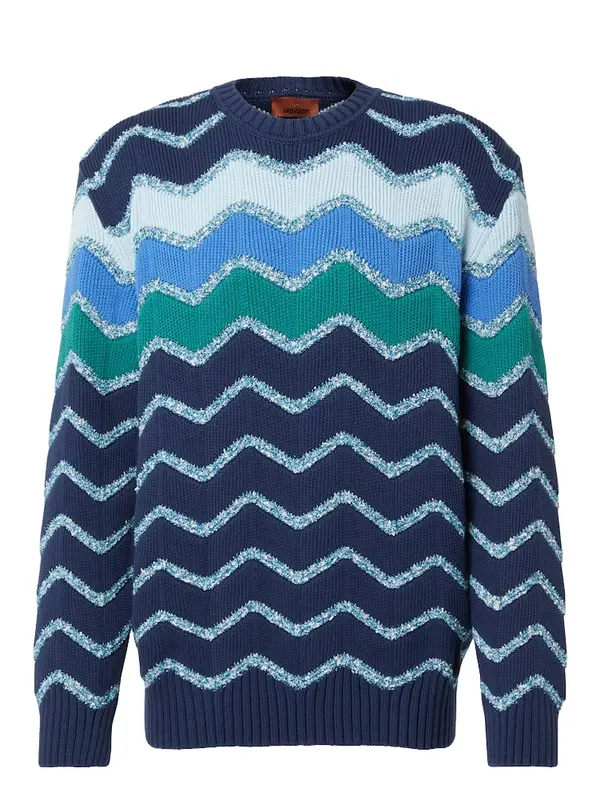 Missoni Zigzag Cotton-blend Sweater - Blue