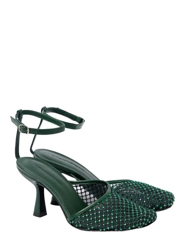 Christopher Esber Minette 80 Crystal-embellished Pumps - Green