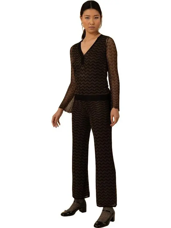 Hale Bob Angel Lurex Top - Black