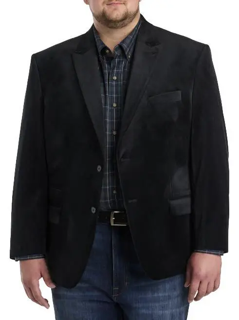 SYNRGY BY DXL Velvet Jacket Relaxer Sport Coat - Black