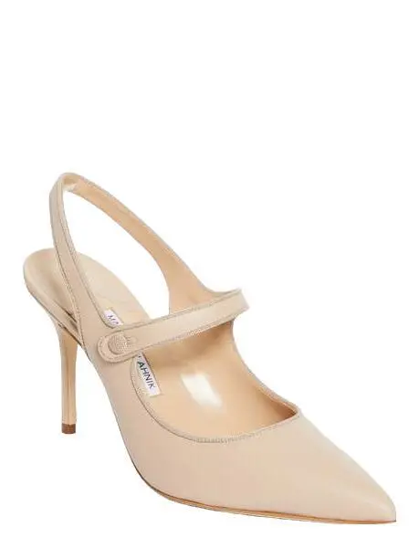 Manolo Blahnik Campari Slingback Pumps - Beige