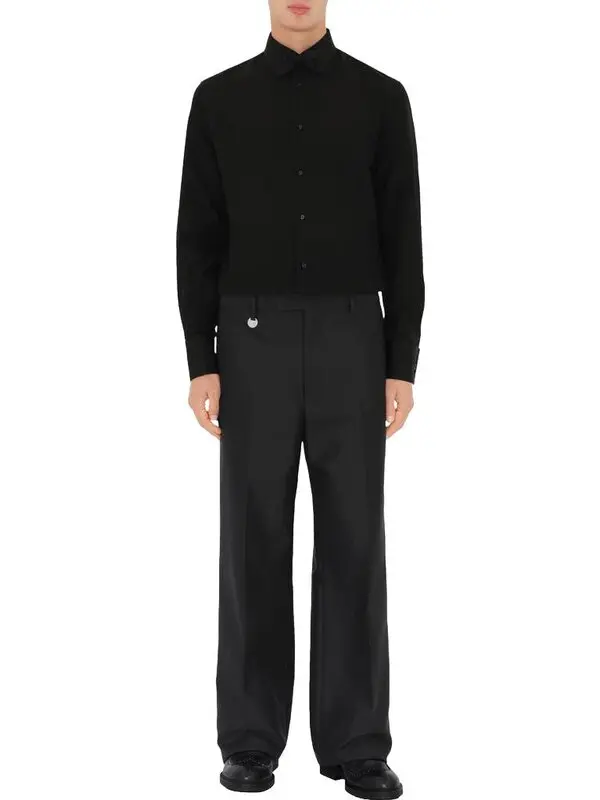 Burberry Slim Fit Cotton Silk Tuxedo Shirt - Black