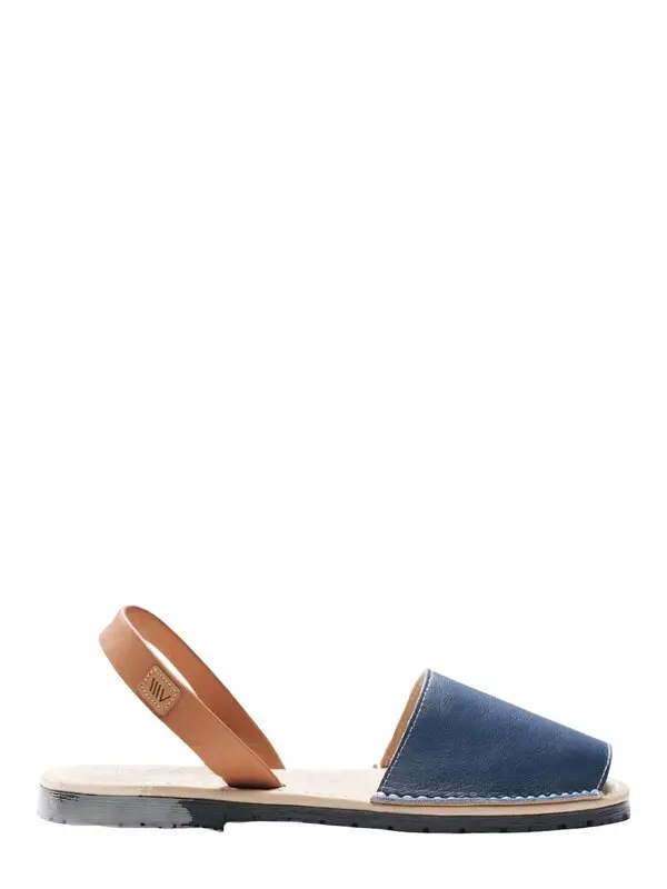 VISCATA Menorquina Leather Avarca Sandals - Navy Blue