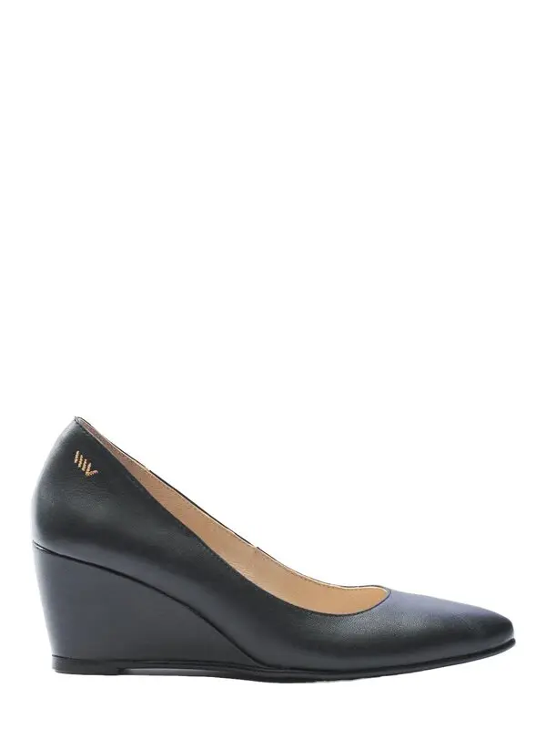 VISCATA Verona Leather Wedges - Black