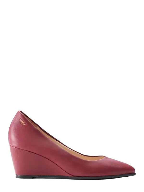 VISCATA Verona Leather Wedges - Burgundy