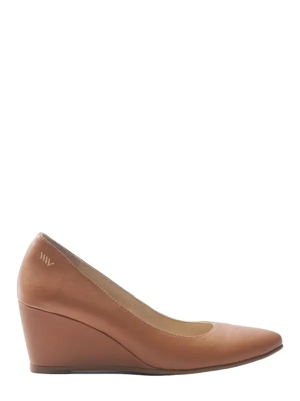 VISCATA Verona Leather Wedges - Whiskey Brown