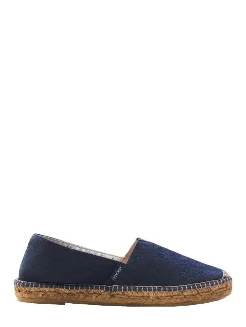 VISCATA Barceloneta Canvas Espadrille Flats - Navy Blue