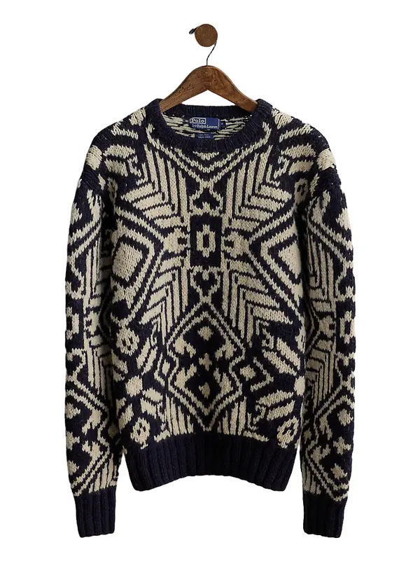 Ralph Lauren C. 1985 Hand-knit Wool Sweater - Multi