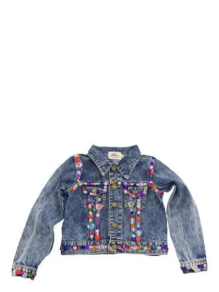 LOLA + THE BOYS Denim Embellished Jacket - Blue