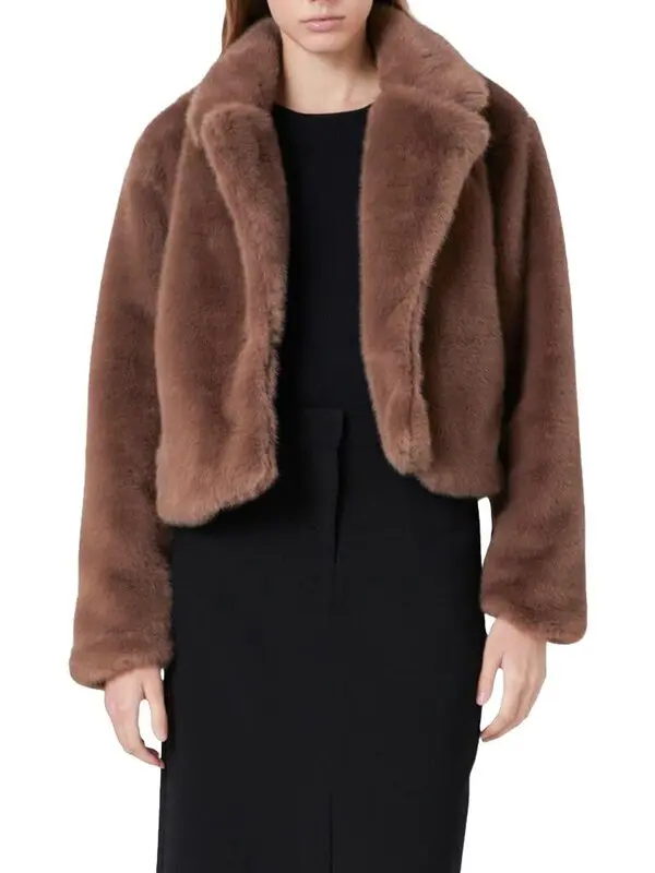 Endless Rose Faux Fur Coat - Taupe