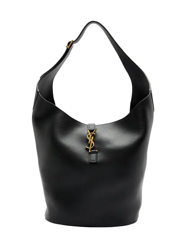 Saint Laurent Le 5 Á Large Grained Leather Bucket Bag - Black