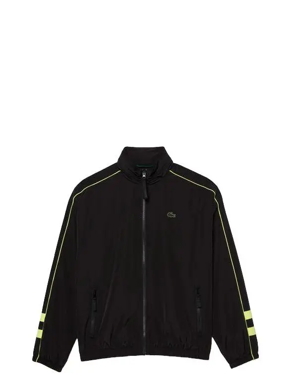 Lacoste Water-resistant Track Jacket - 6vt Noir/ Limeira
