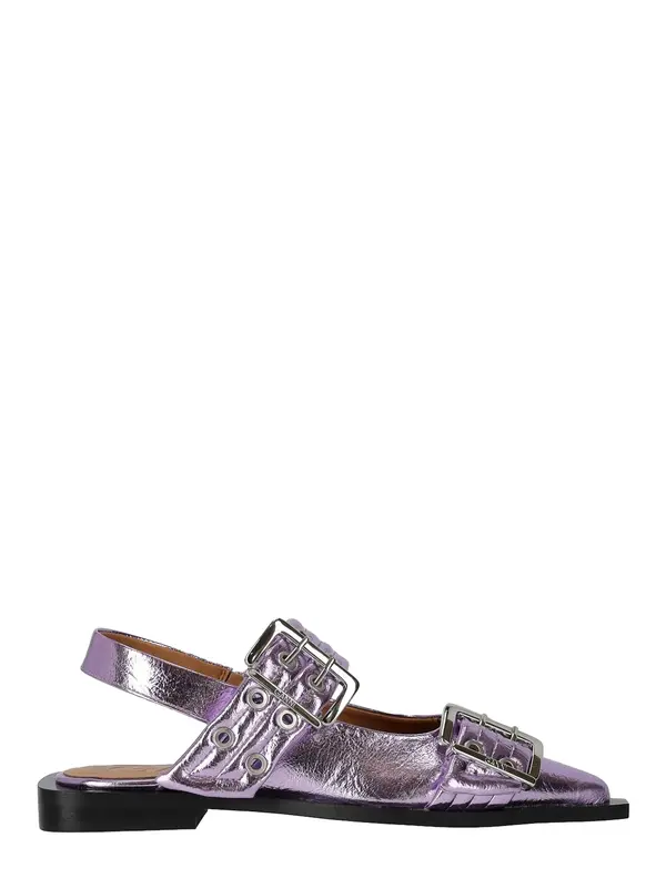 GANNI Slingback Ballerina Flats - Violet