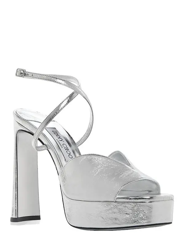 JIMMY CHOO Karli 125 Platform Sandals - Silver