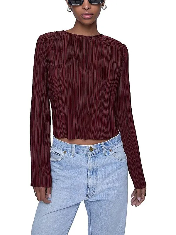 Rebecca Minkoff Calista Pleated Top - Lacquer