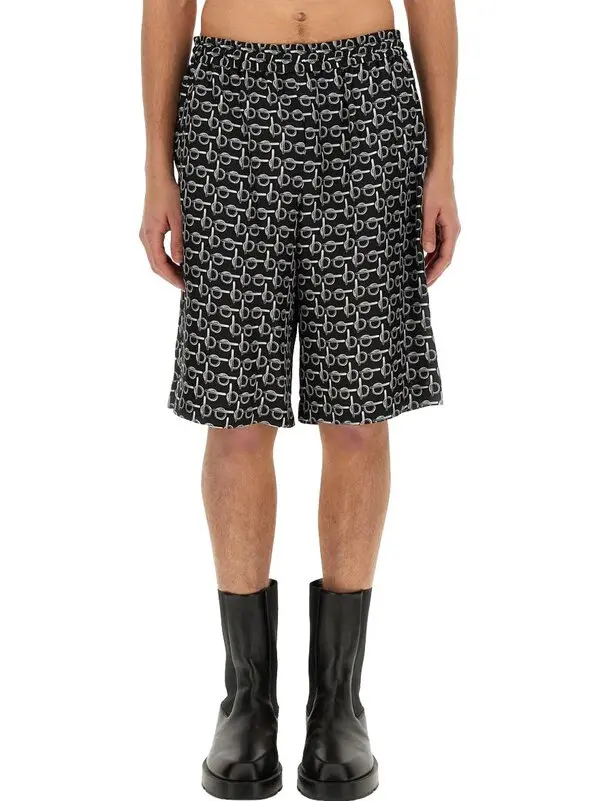 Burberry All-over Print Bermuda Shorts - Black