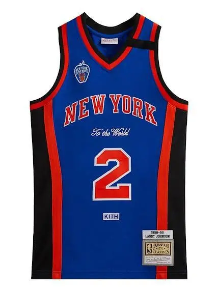 Kith Mitchell & Ness Larry Johnson Knicks Jersey - Knicks Blue/knicks Orange