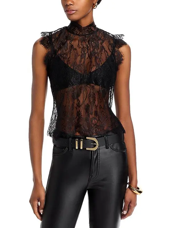 L'Agence Tours Lace Top - Black
