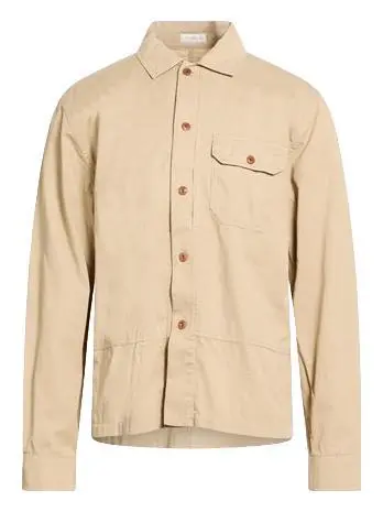 GLANSHIRT Shirt Military Size Cotton - Beige