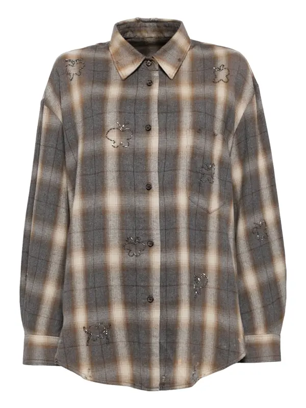 JNBY Beaded Flannel Shirt - Grey
