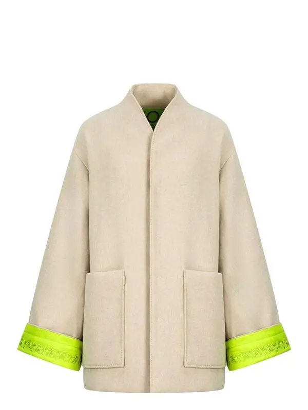 Shanghai Tang Padded Wool Coat - Neutrals
