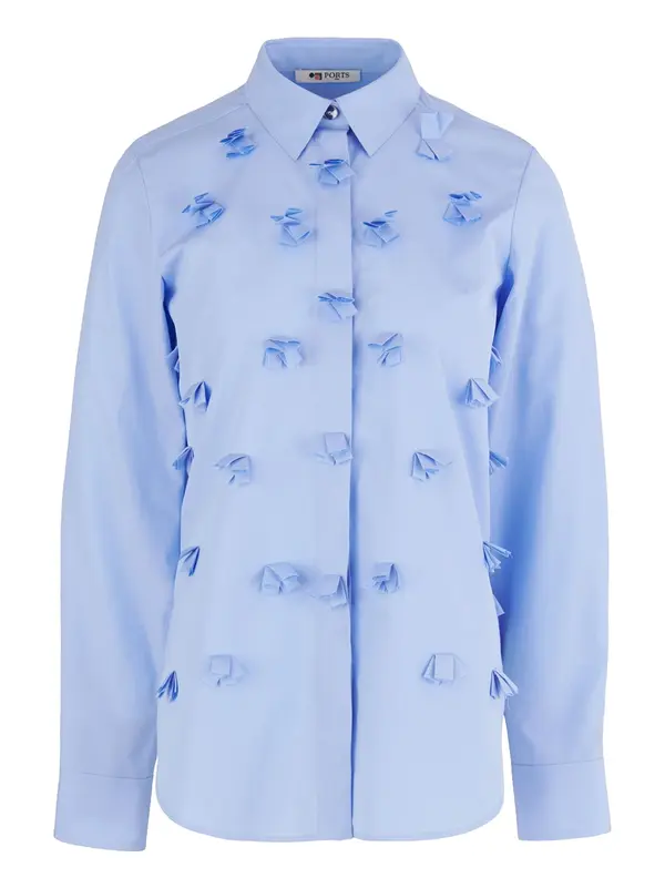 Ports 1961 Allover Pompom Shirt - Blue