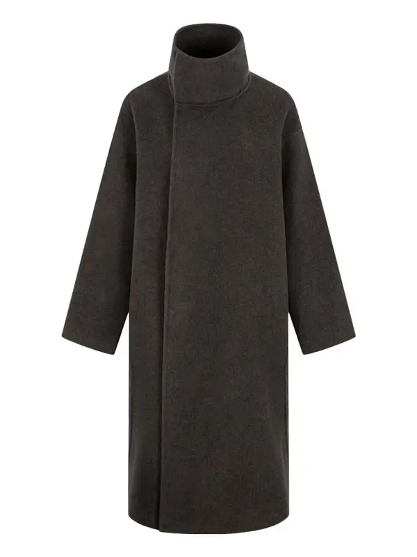Shanghai Tang Funnel-neck Coat - Black
