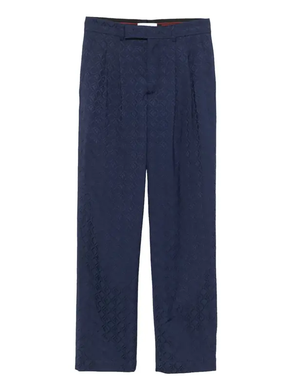 MARINE SERRE Moon Diamond Jacquard Trousers - Blue