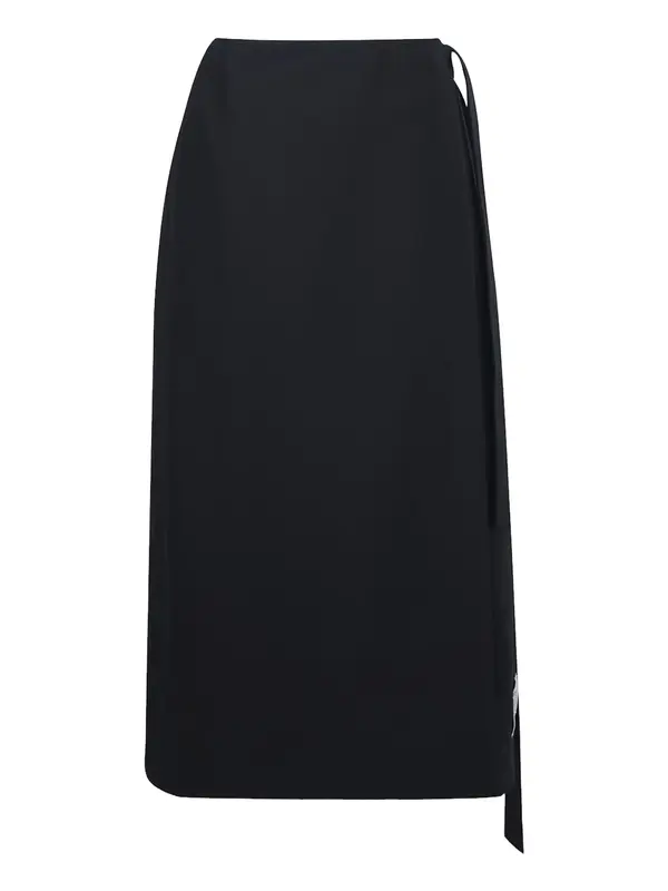 Ports 1961 Wool-silk Midi Skirt - Black