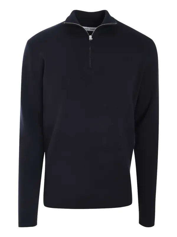 SAMSOE SAMSOE Gunan Zip Turtleneck Jumper - Blue