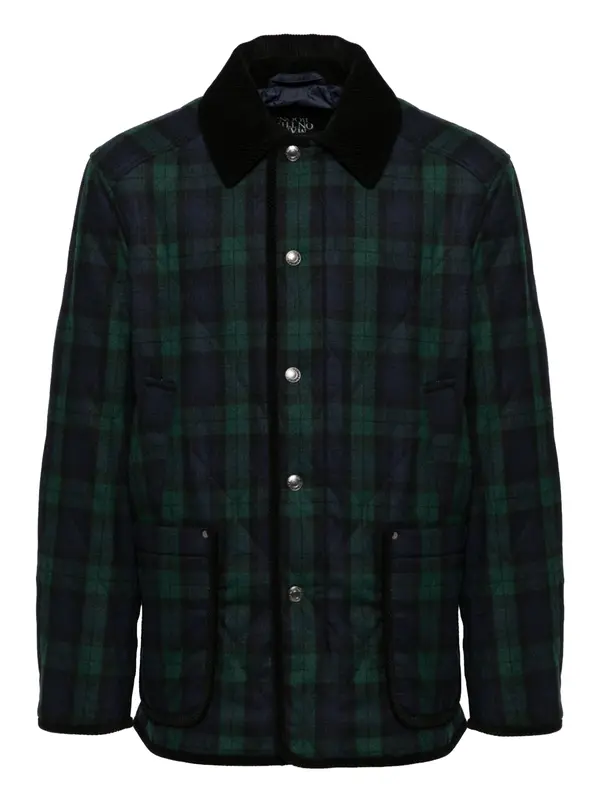 MAN ON THE BOON. Checked Padded Jacket - Green