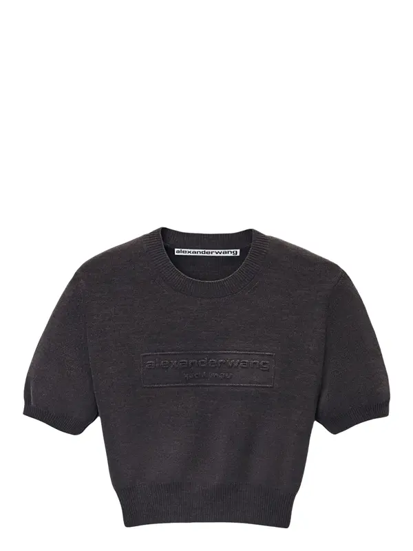 Alexander Wang Logo-embossed T-shirt - Grey