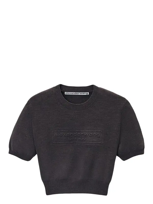 Alexander Wang Logo-embossed T-shirt - Grey