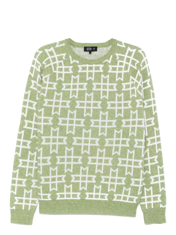 MAN ON THE BOON. On The Boon Logo-jacquard Jumper - Green