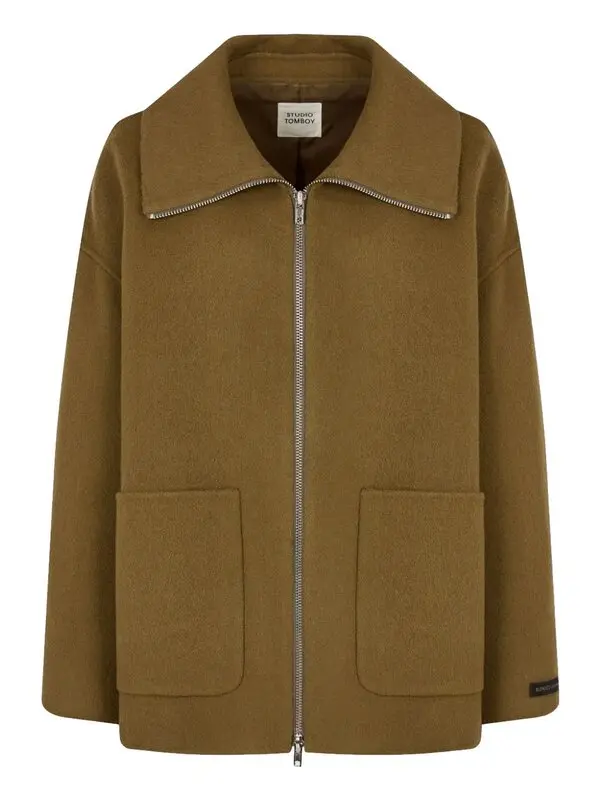 STUDIO TOMBOY Wide-collar Jacket - Green