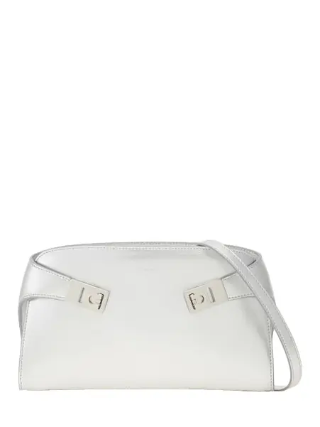 FERRAGAMO Metallic Hug Mini Crossbody Bag - Silver