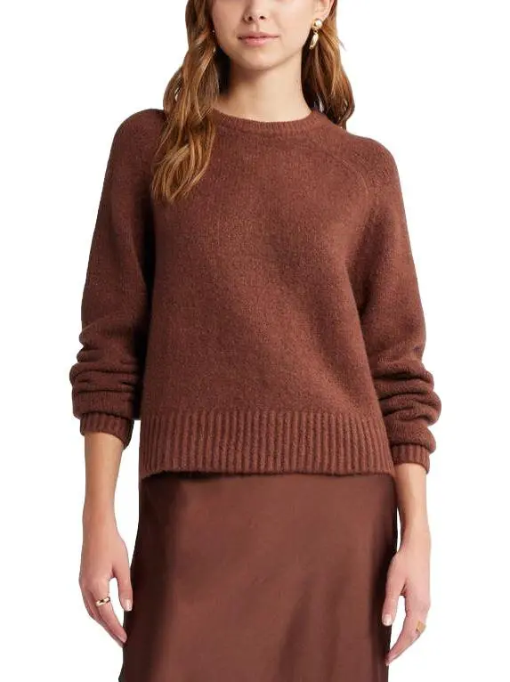 OPEN EDIT Boxy Crewneck Sweater - Brown Soil