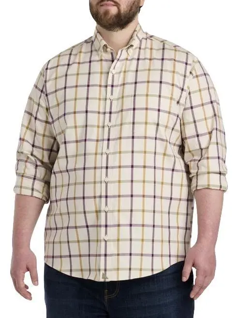 UNTUCKIT FIT BY DXL Olson Plaid Sport Shirt - Cream