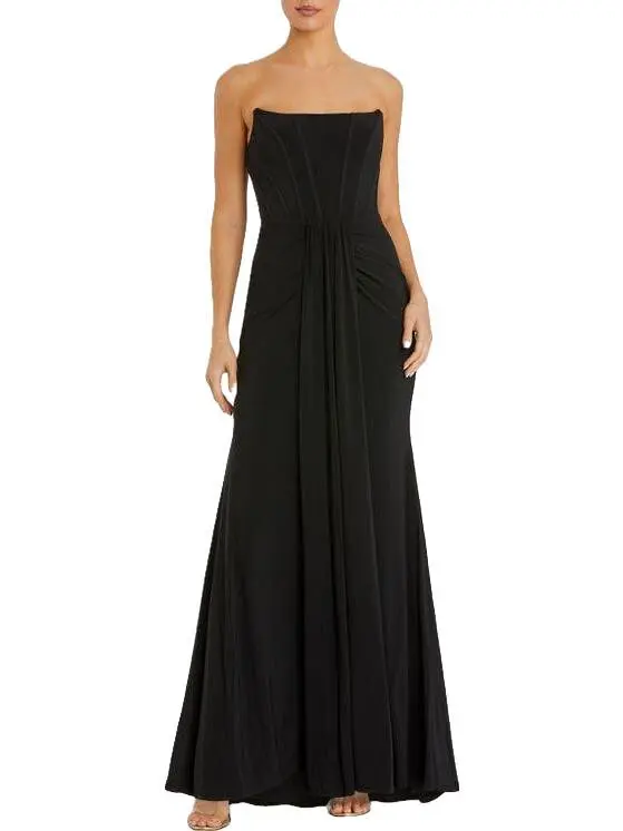 Mac Duggal Strapless Sweetheart Jersey Gown - Black