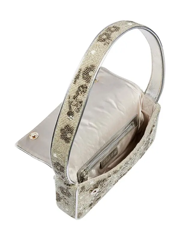 Staud Tommy Beaded Bag - Silver Garden Party