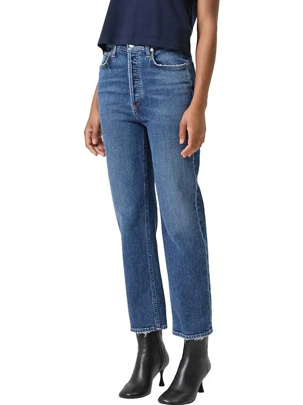 AGOLDE 90s Pinch Waist High Rise Ankle Straight Jeans - Solace