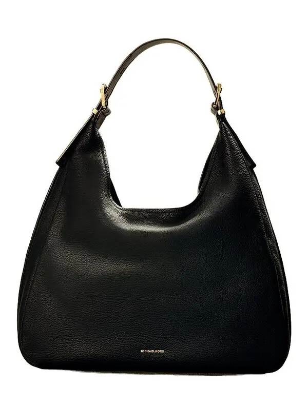 Michael Kors Large Leather Hobo Shoulder Bag - Black