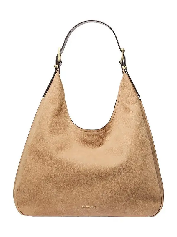 Michael Kors Large Leather Hobo Shoulder Bag - Camel