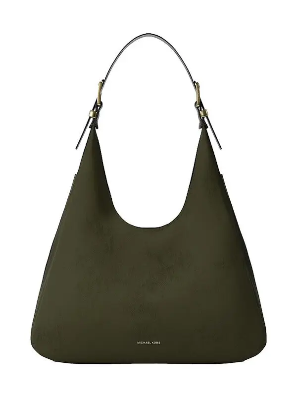 Michael Kors Large Leather Hobo Shoulder Bag - Ivy