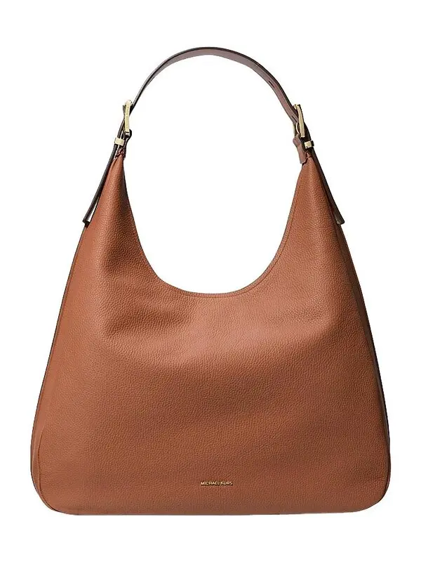 Michael Kors Large Leather Hobo Shoulder Bag - Luggage
