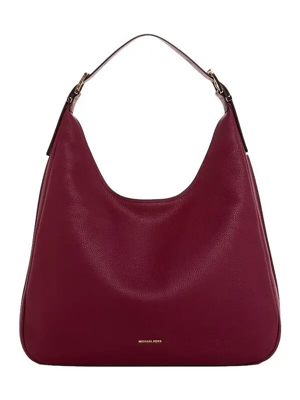 Michael Kors Large Leather Hobo Shoulder Bag - Mulberry