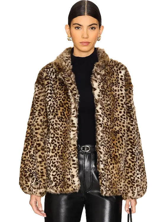 Heartloom Shireen Faux Fur Coat - Leopard
