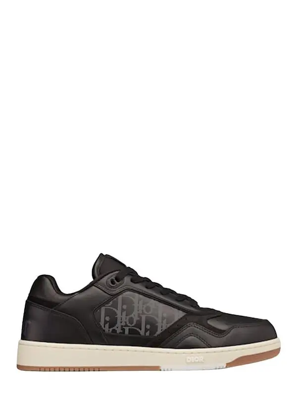 Dior B27 Low Erl Smooth Calfskin And Oblique Galaxy Leather Sneakers - Black/beige/gum